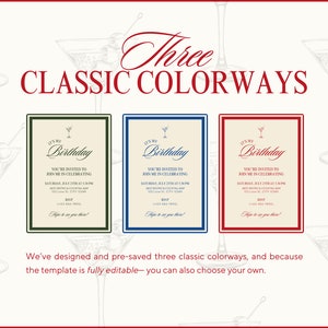 Invitations Classic Old Money Aesthetic, Chic Martini Theme, Cherry Red ...