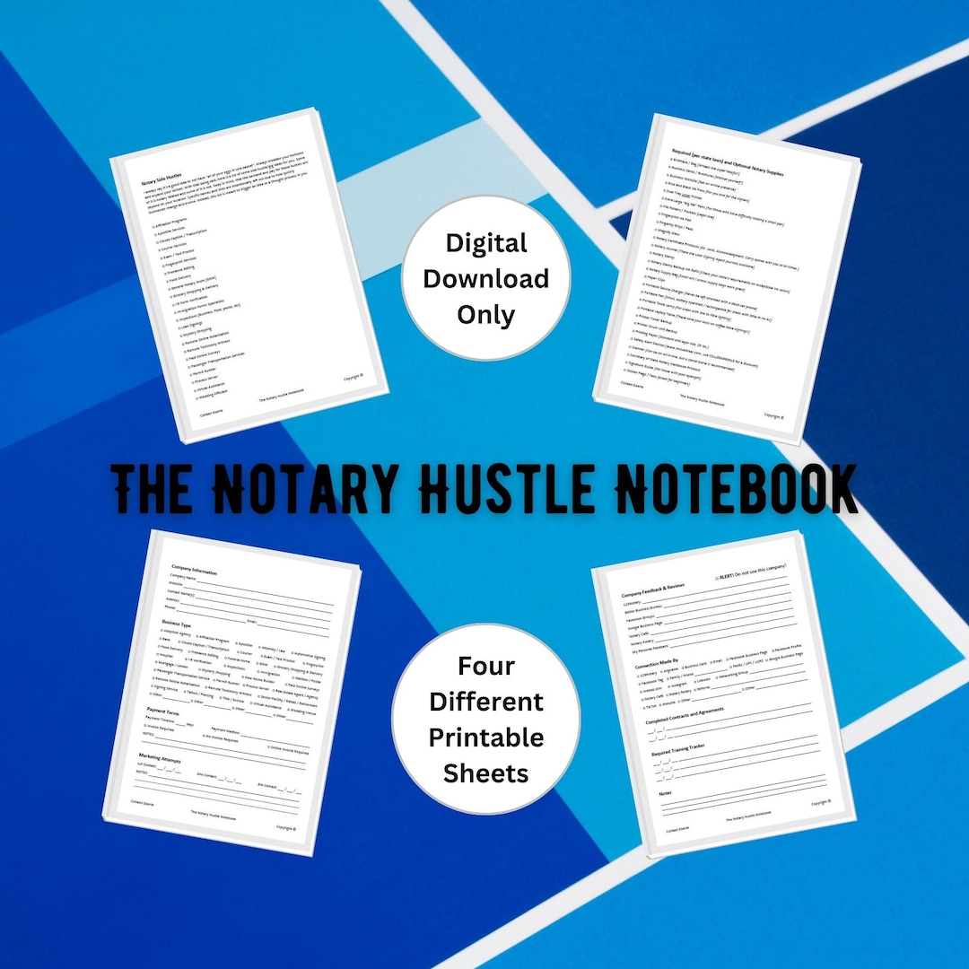 The Notary Hustle Notebook | Track Notary Business & Side Gigs ...
