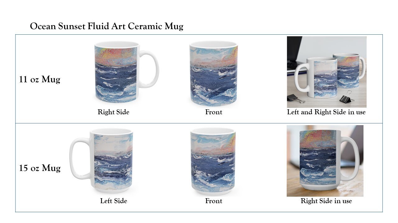 Beautiful Fluid Art Paintings on Ceramic Coffee Mugs, Great Gift for ...