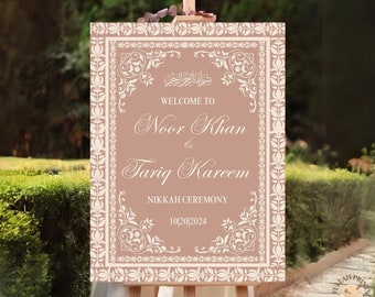 Red Elegant Nikkah Welcome Sign, Traditional Nikkah Sign, Nikkah ...