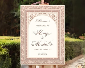 Red Elegant and Luxurious Nikkah Welcome Sign, Traditional Nikkah Sign ...
