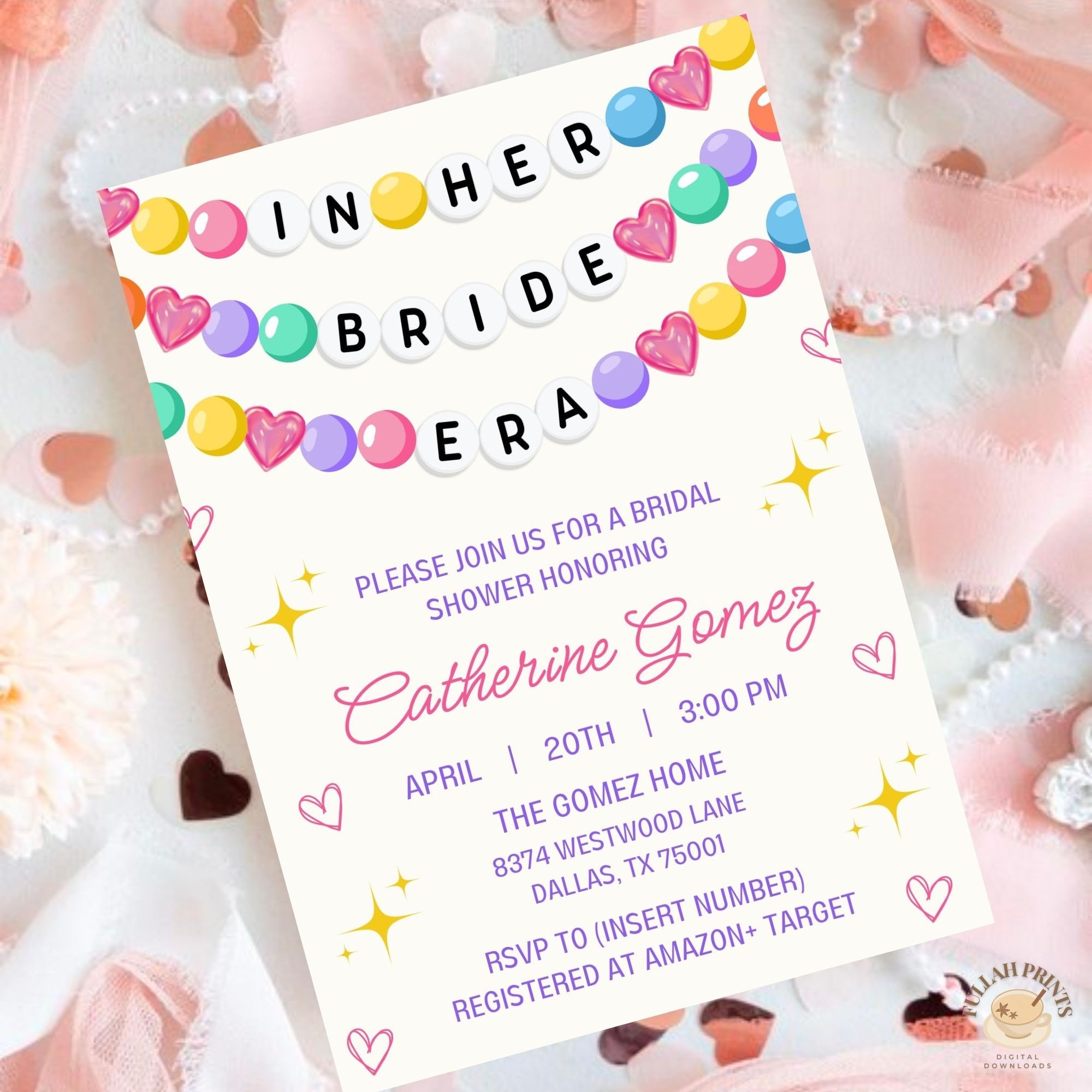 Taylor Swift Inspired Bridal Shower Invitation, in Her Bride Era ...
