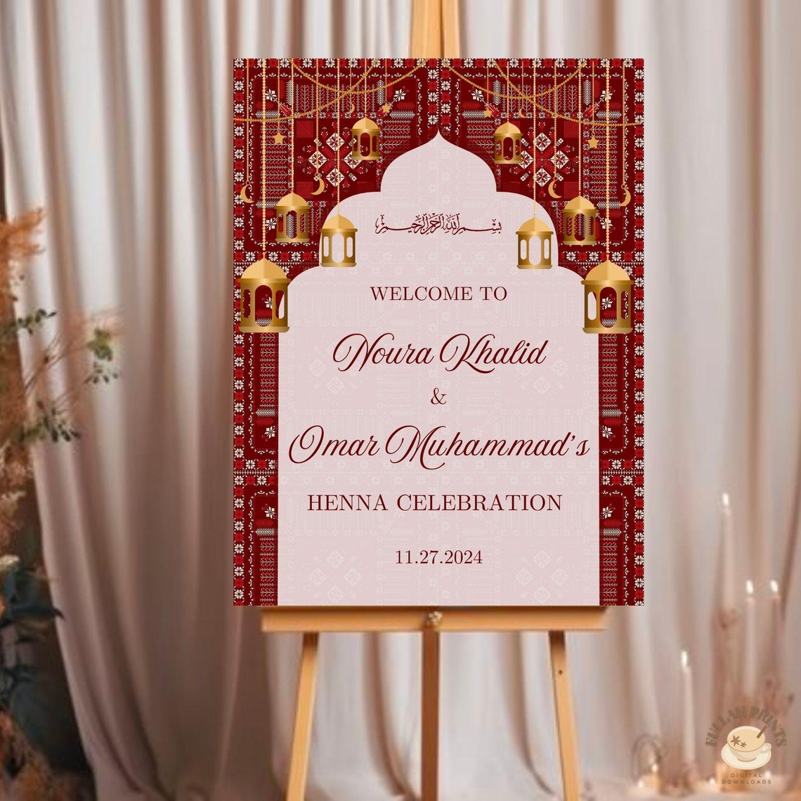 Henna Night Sign, Henna Celebration Sign, Tatreez Henna Sign, Henna ...