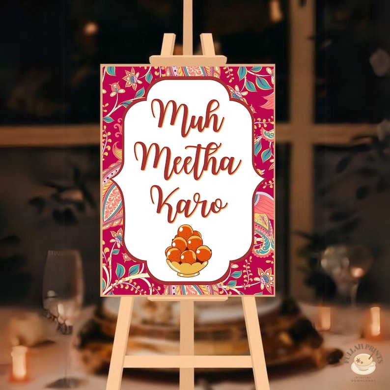 Indian Wedding Food Station Signs, Mehndi Nikkah Dholki Decor (digital ...