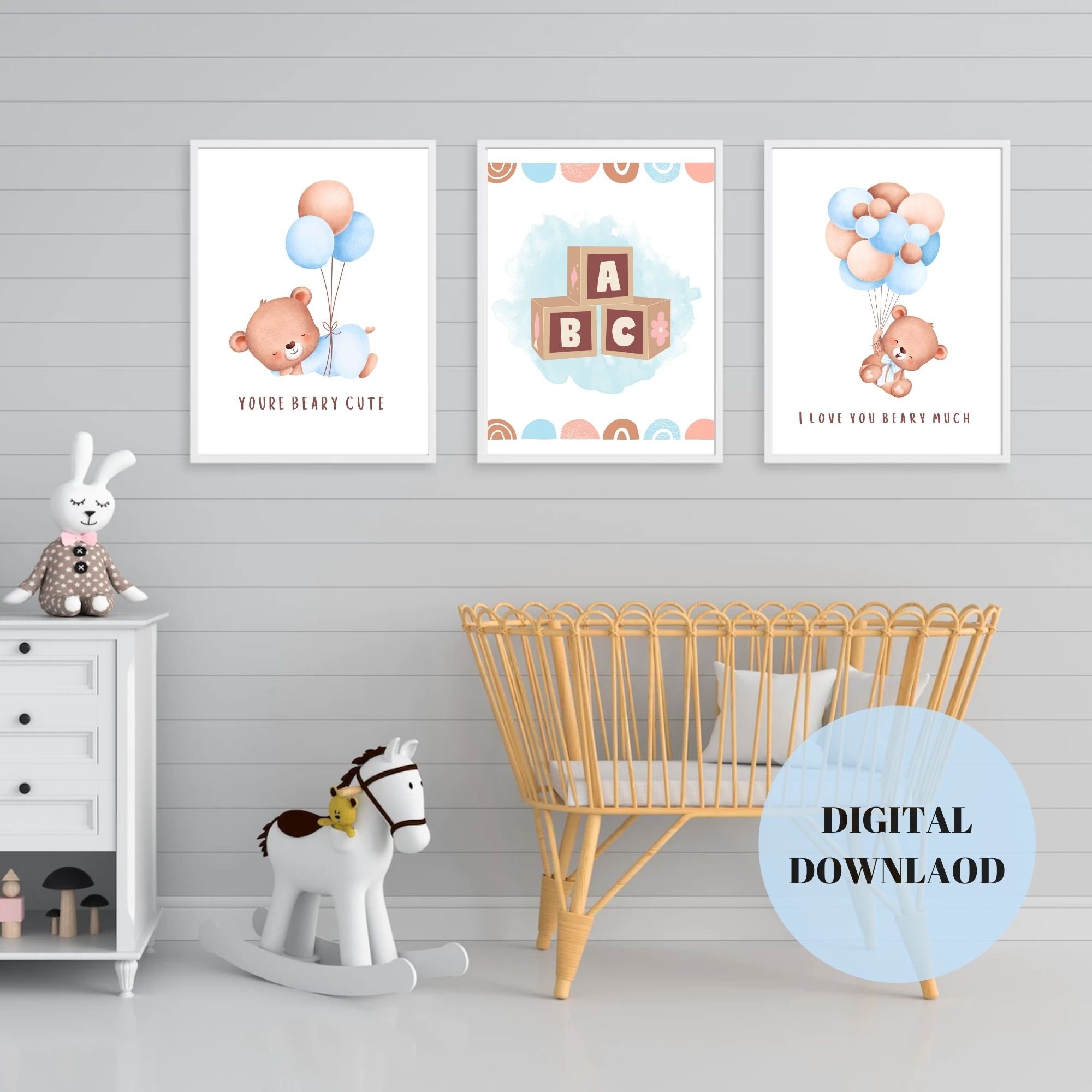 Teddy Bear Nursery Print Nursery Print Set of 3 Nursery Wall - Etsy