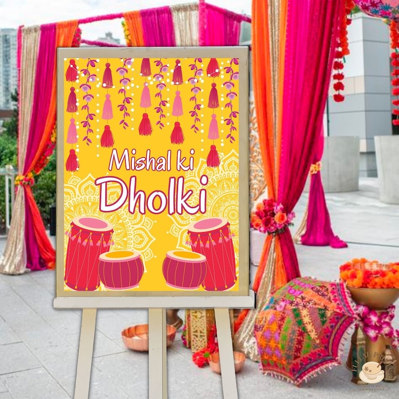 Dholki Sign Dholki Entrance Sign Digital Download Dholki or - Etsy