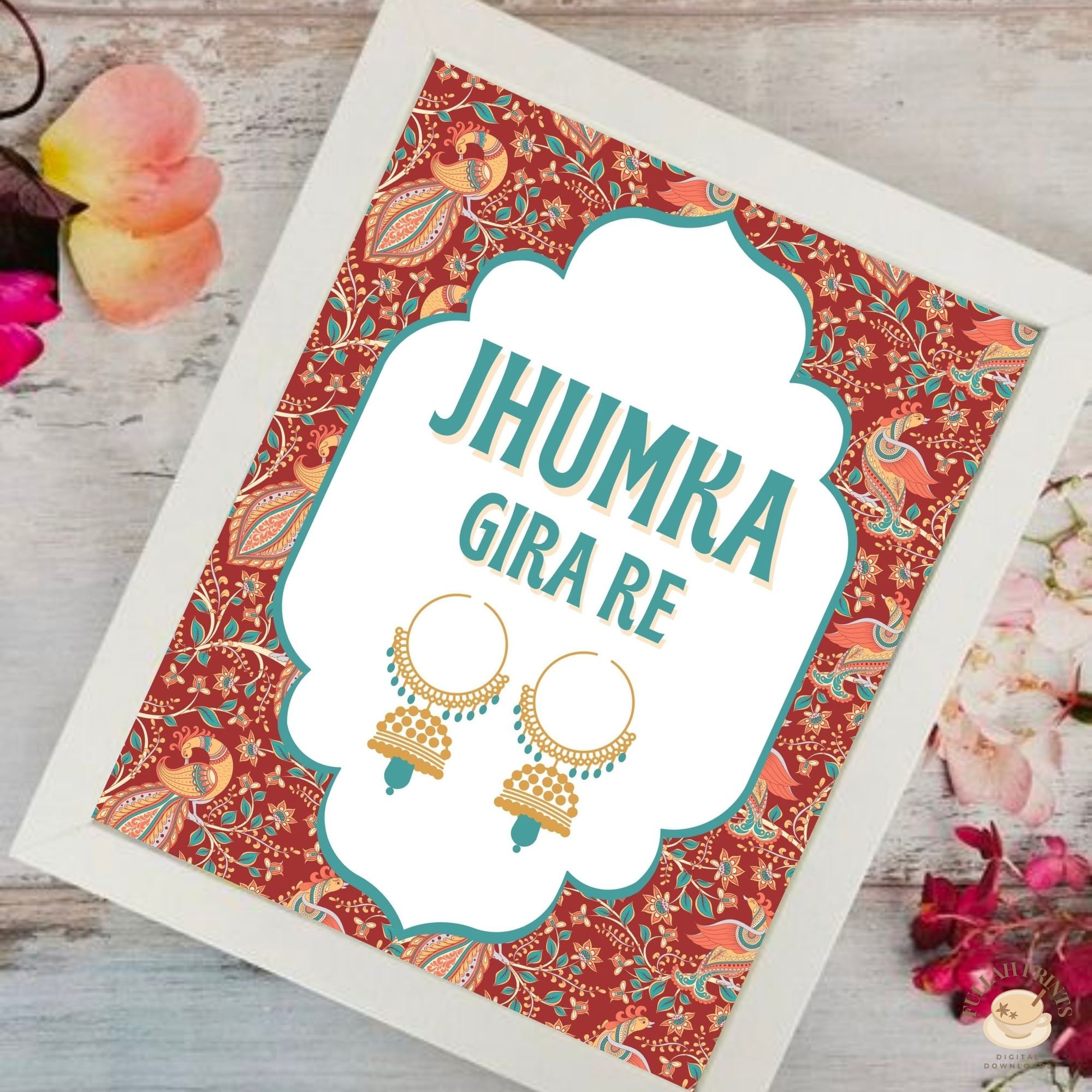 Jhumka Gira Re Sign: Indian Wedding Table Decor (digital Download) - Etsy