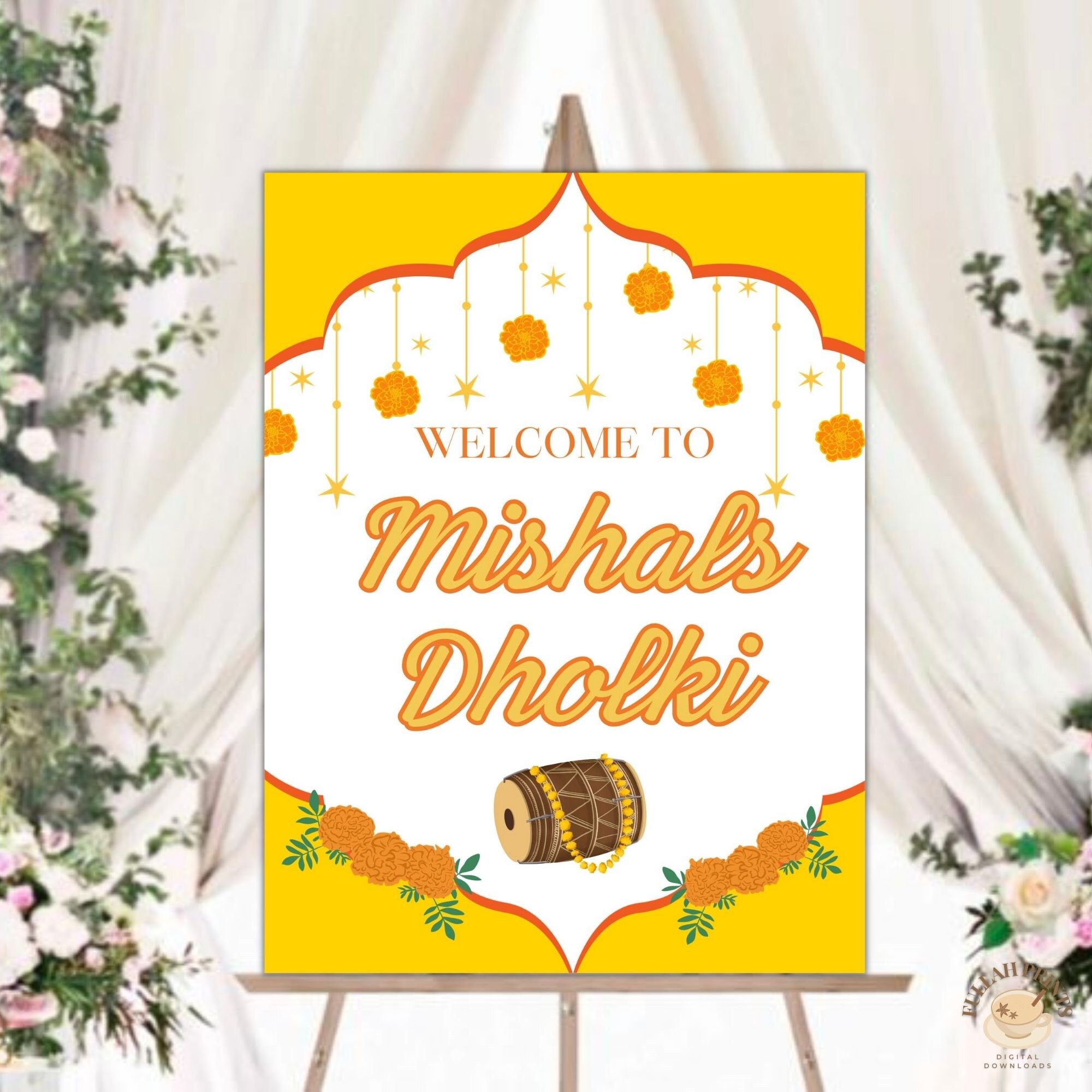 Dholki Welcome Sign Marigold Dholki Welcome Sign Dholki - Etsy
