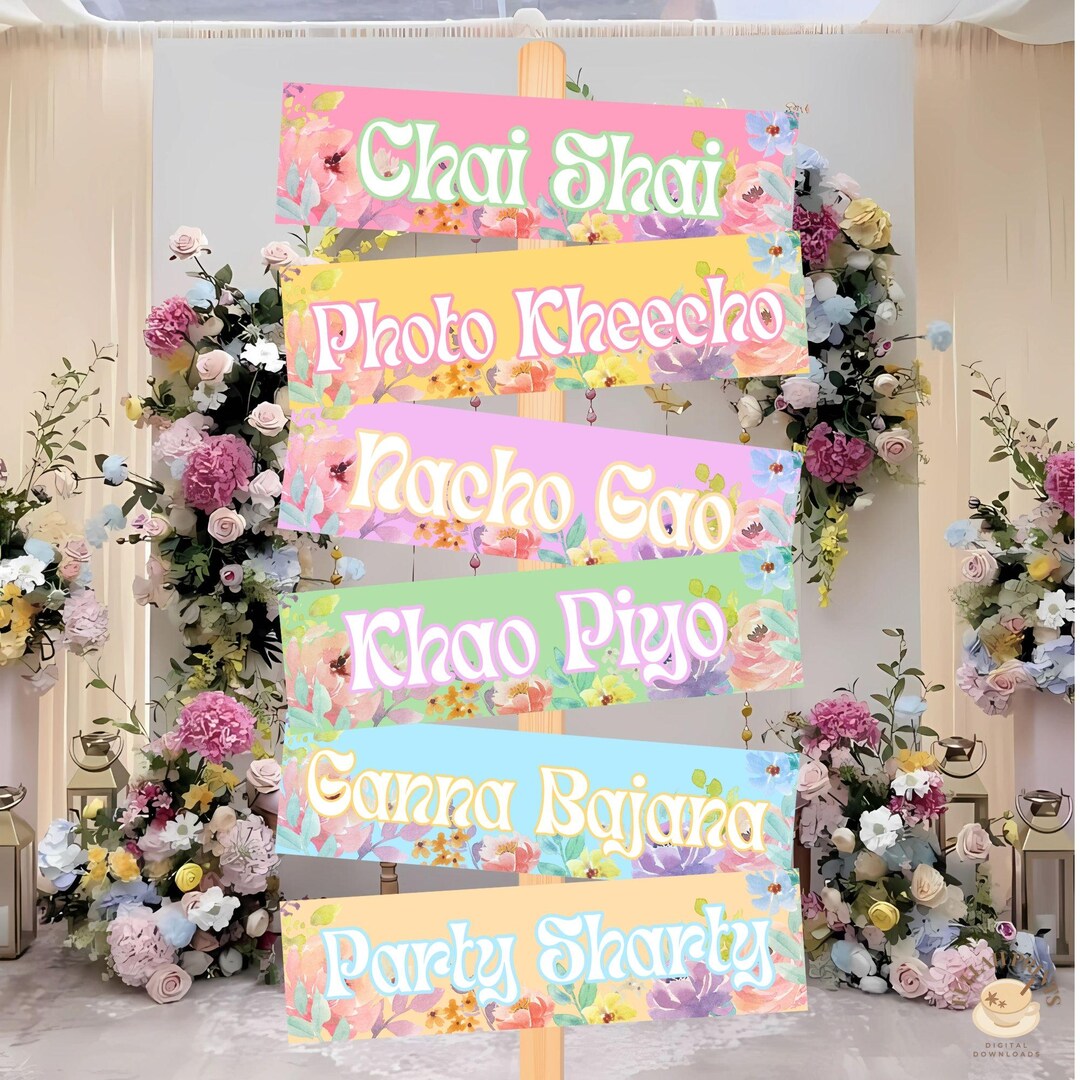 Floral Mehndi Arrow Signs: Fun Desi Decor (digital Download) - Etsy UK