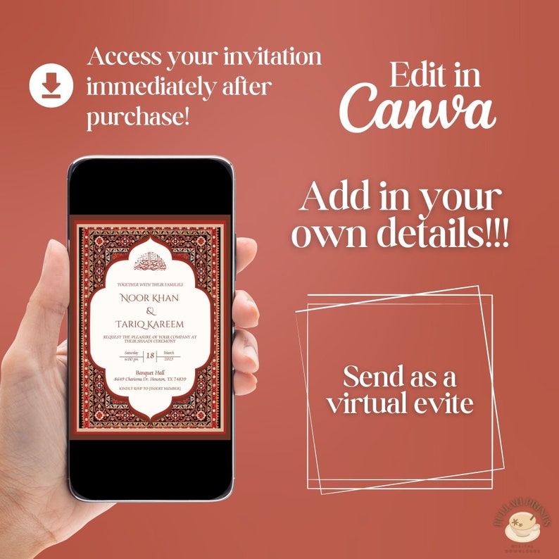 Traditional Islamic Wedding Invitation Shaadi Invitation - Etsy Australia