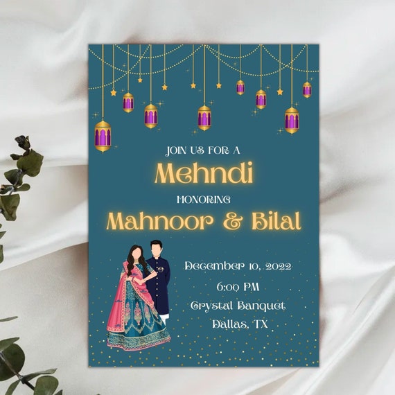 Editable Mehndi Invitation Mehndi Invitation Template - Etsy
