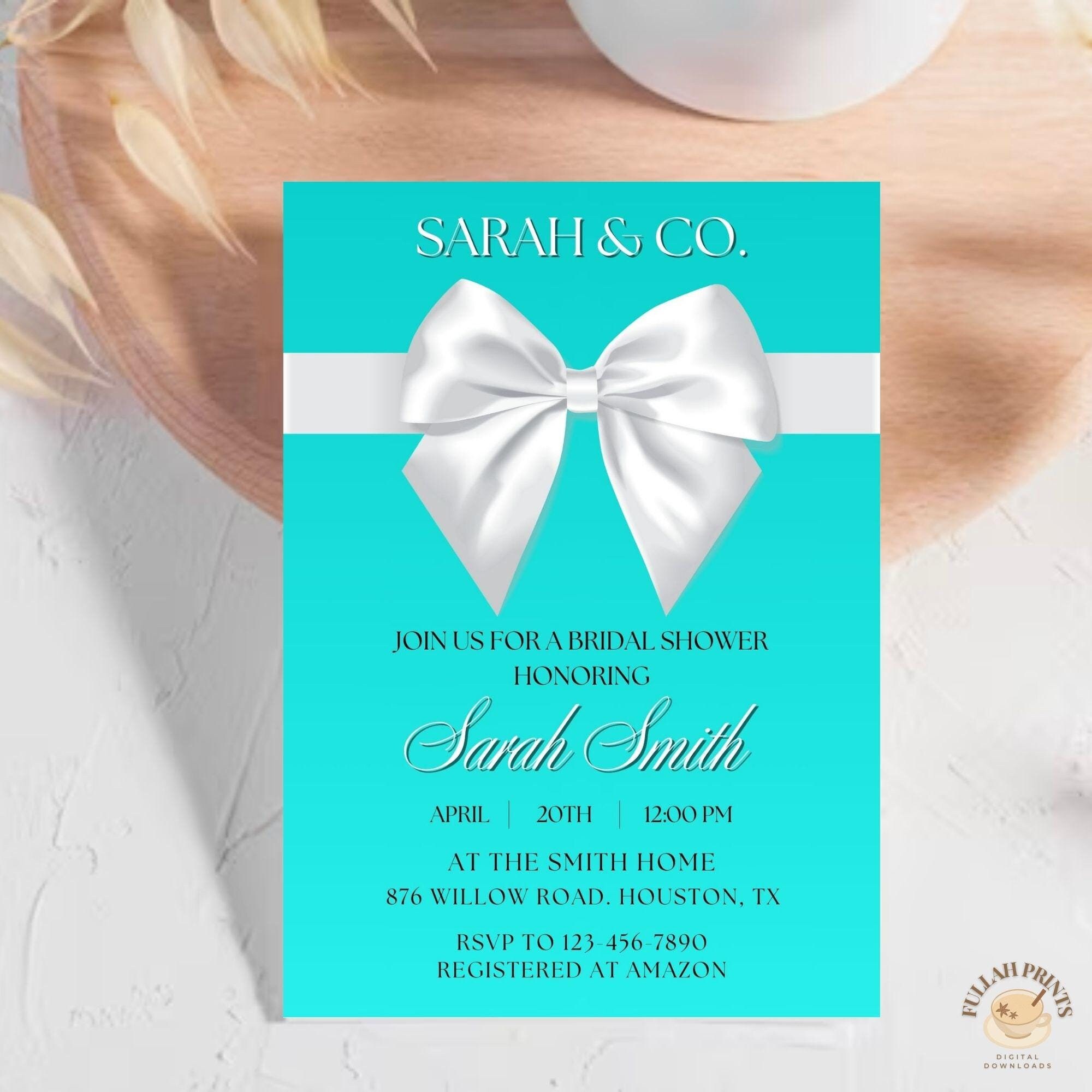 Tiffany and Co. Inspired Bridal Shower Invite, Breakfast at Tiffanys ...