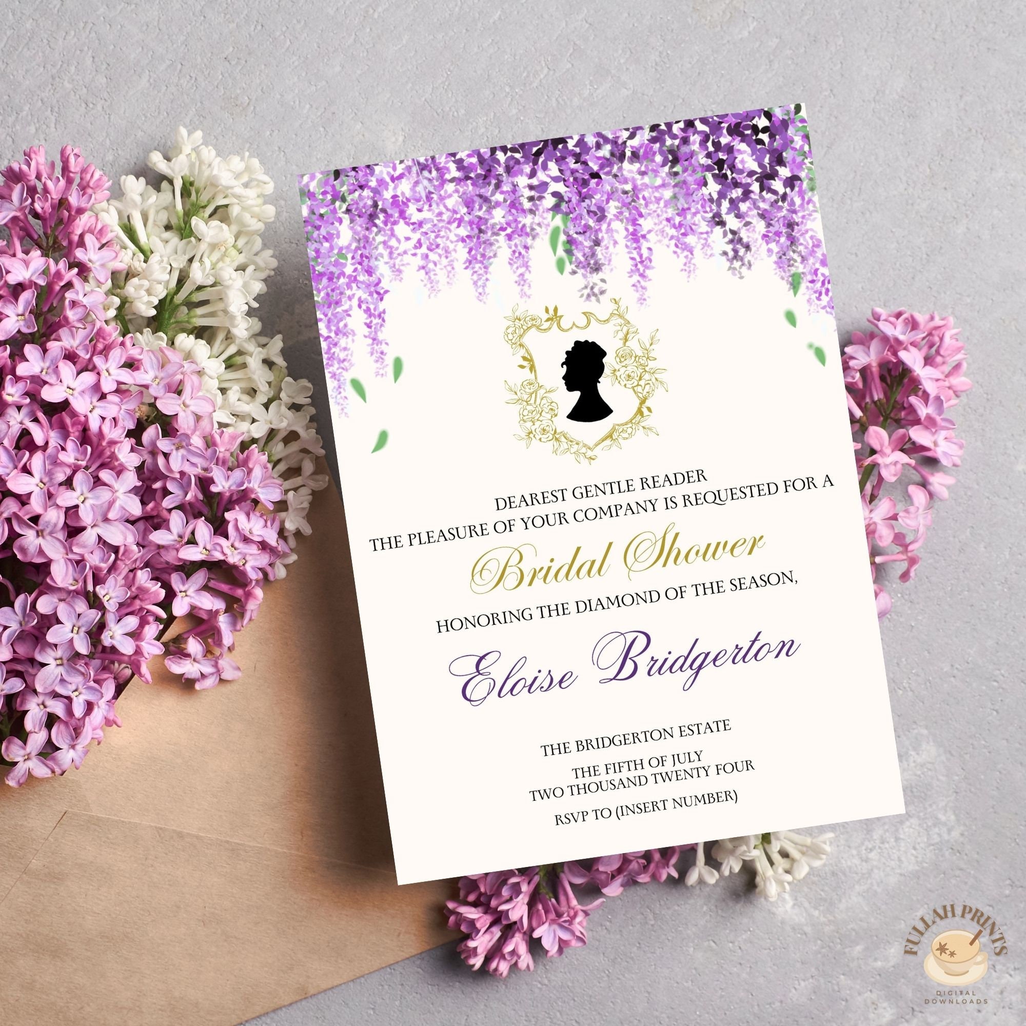 Bridgerton Bridal Shower Invitation, Regal Bridal Shower Invite ...