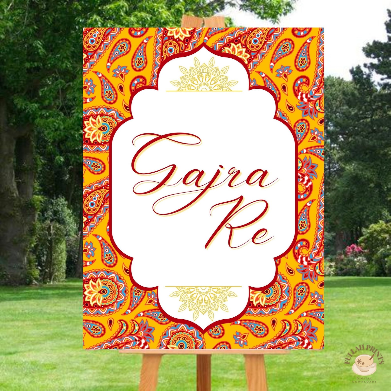 Gajra Re Sign, Mehndi Table Decor, Dholki Table Decor, Gajre Bar Sign ...