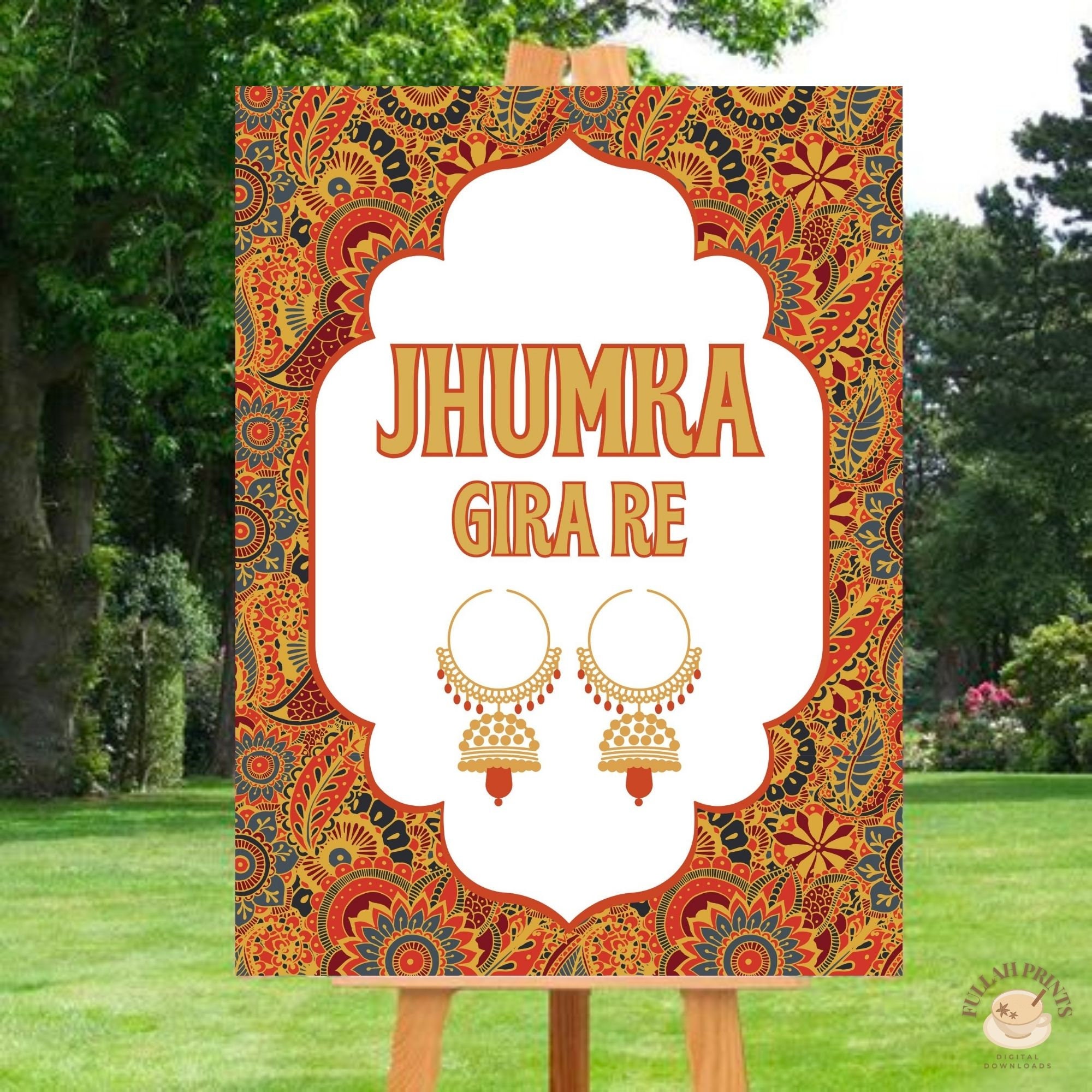 Jhumka Gira Re Sign: Indian Wedding Table Decor (digital Download) - Etsy
