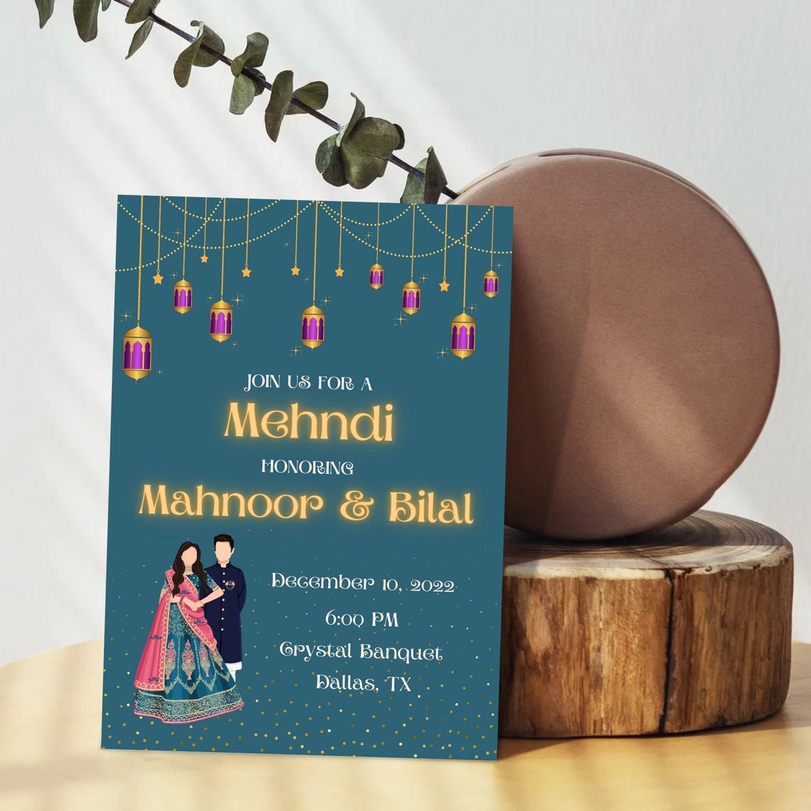 Editable Mehndi Invitation, Mehndi Invitation Template, Turquoise ...