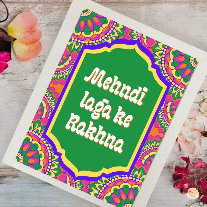 Mehndi Laga Ke Rakhna Sign: Henna Party Decor (digital Download) - Etsy