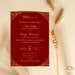 Red and Gold Islamic Wedding Invitation, Editable Islamic Wedding ...