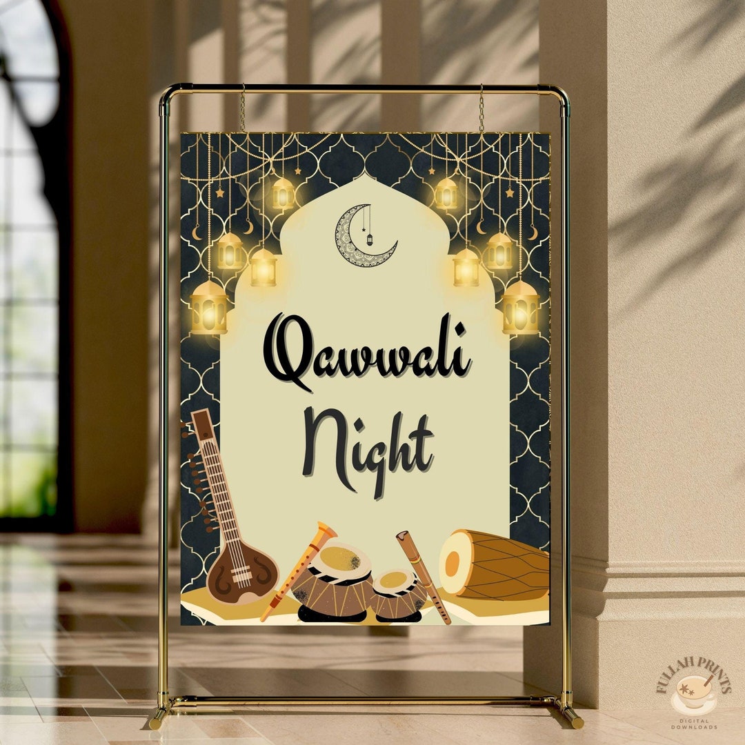 Qawwali Night Welcome Sign: Pakistani Indian Decor (digital Download ...