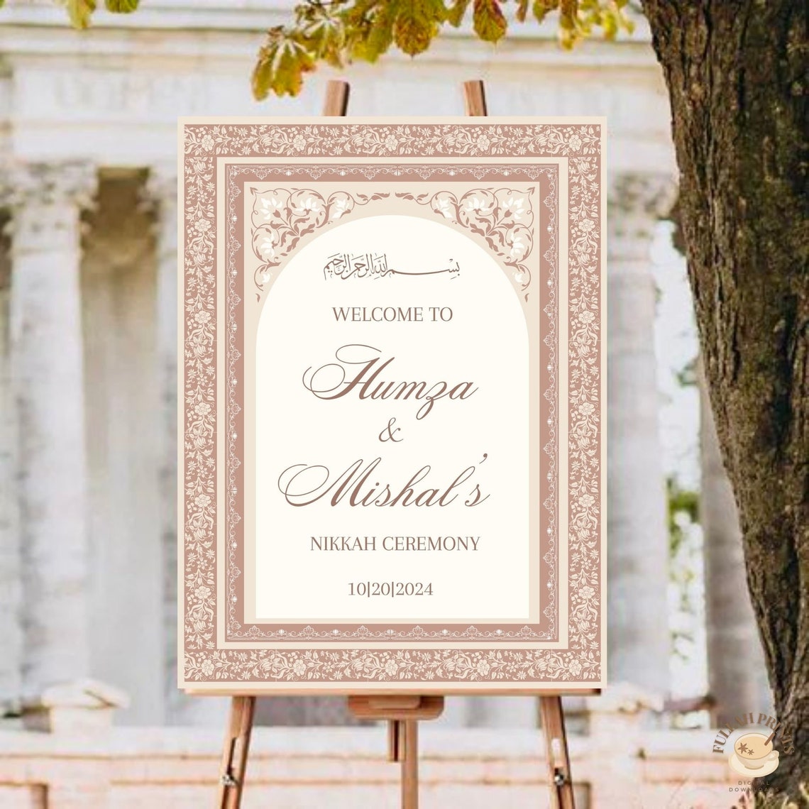 Elegant and Luxurious Nikkah Welcome Sign, Neutral Nikkah Sign, Nikkah ...