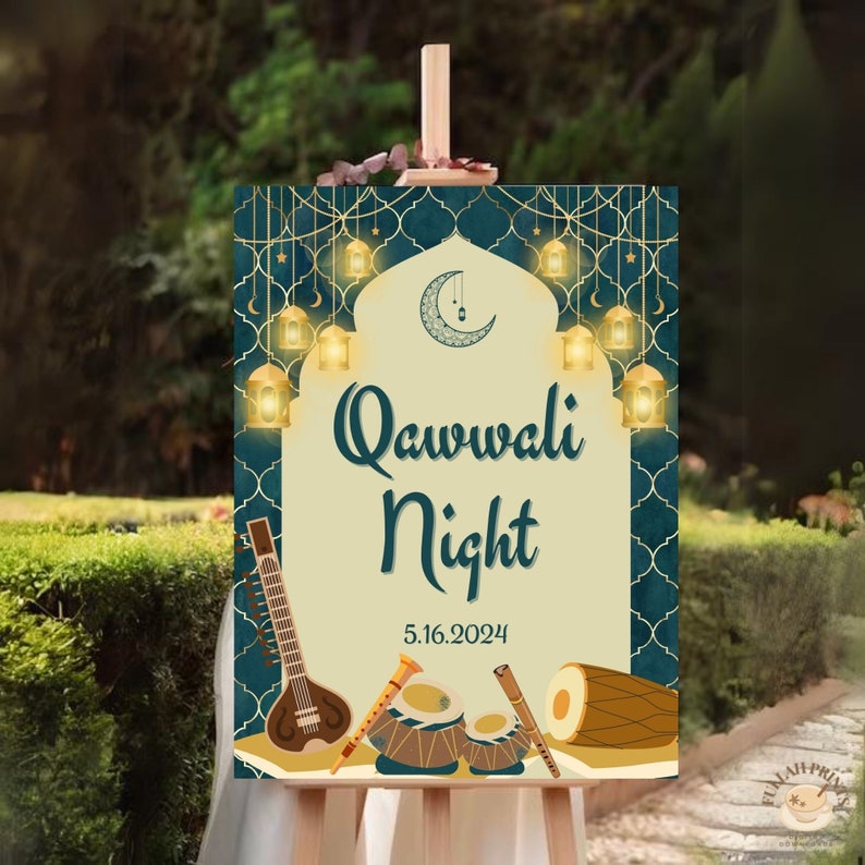 Qawwali Night Sign, Qawwali Welcome Sign, Traditional Qawwali Party ...