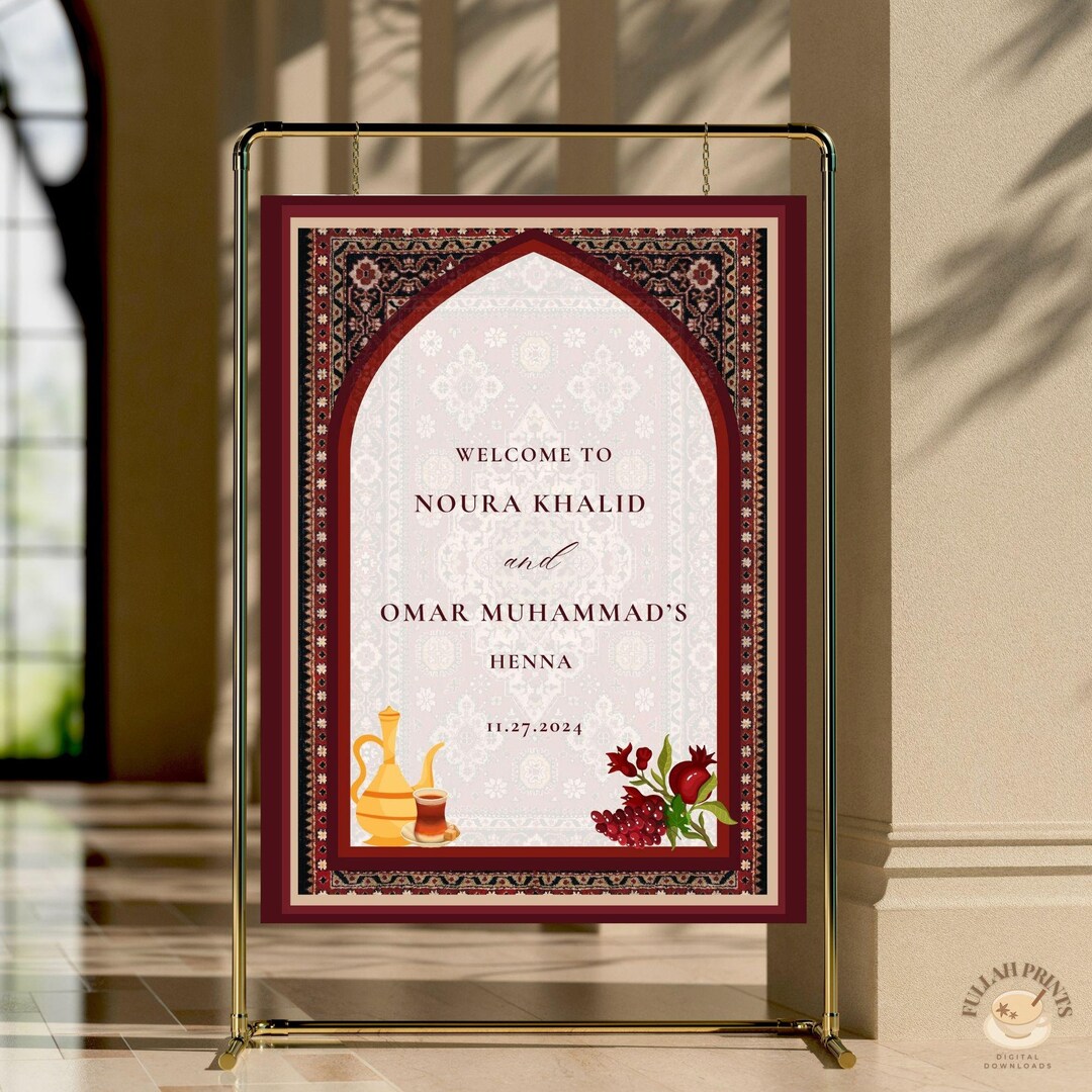 Henna Welcome Sign, Henna Celebration Sign, Palestinian Henna Sign ...