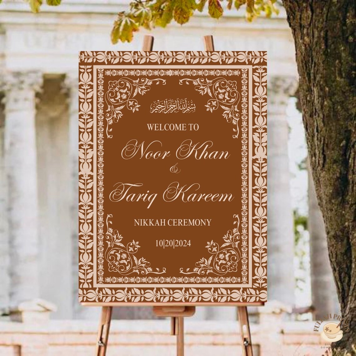 Brown Elegant Nikkah Welcome Sign, Neutral Nikkah Sign, Nikkah Ceremony ...