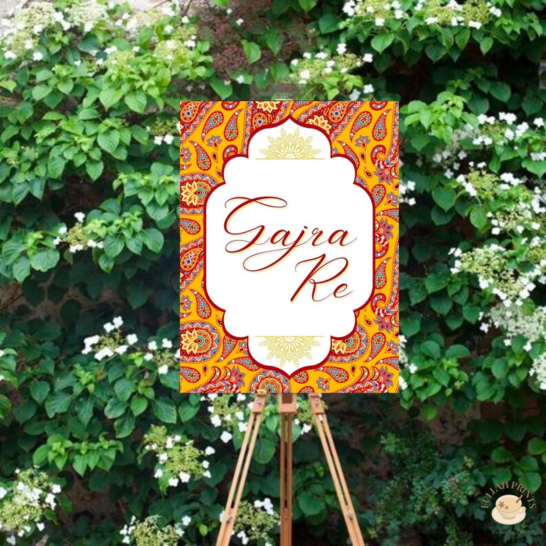 Gajra Re Sign, Mehndi Table Decor, Dholki Table Decor, Gajre Bar Sign ...