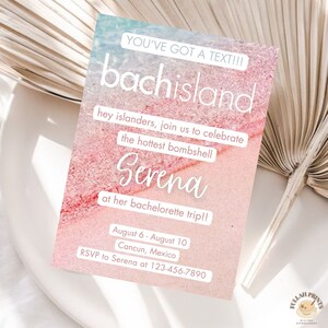Bachisland Bachelorette Party Invite: Love Island Theme (digital ...