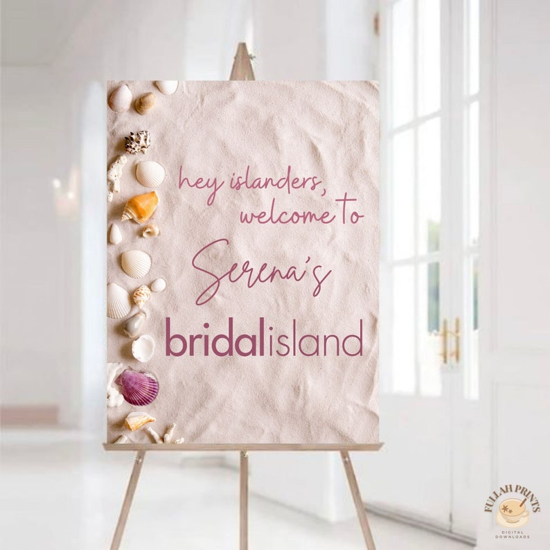 Love Island Themed Bridal Shower Welcome Sign, Bridal Island Welcome ...