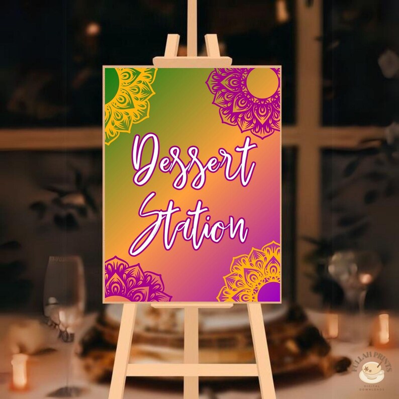 Indian Wedding Food Station Signs: Mehndi, Nikkah, Dholki (digital ...