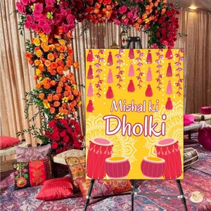 Dholki Sign, Dholki Entrance Sign, Digital Download, Dholki or Mehndi ...