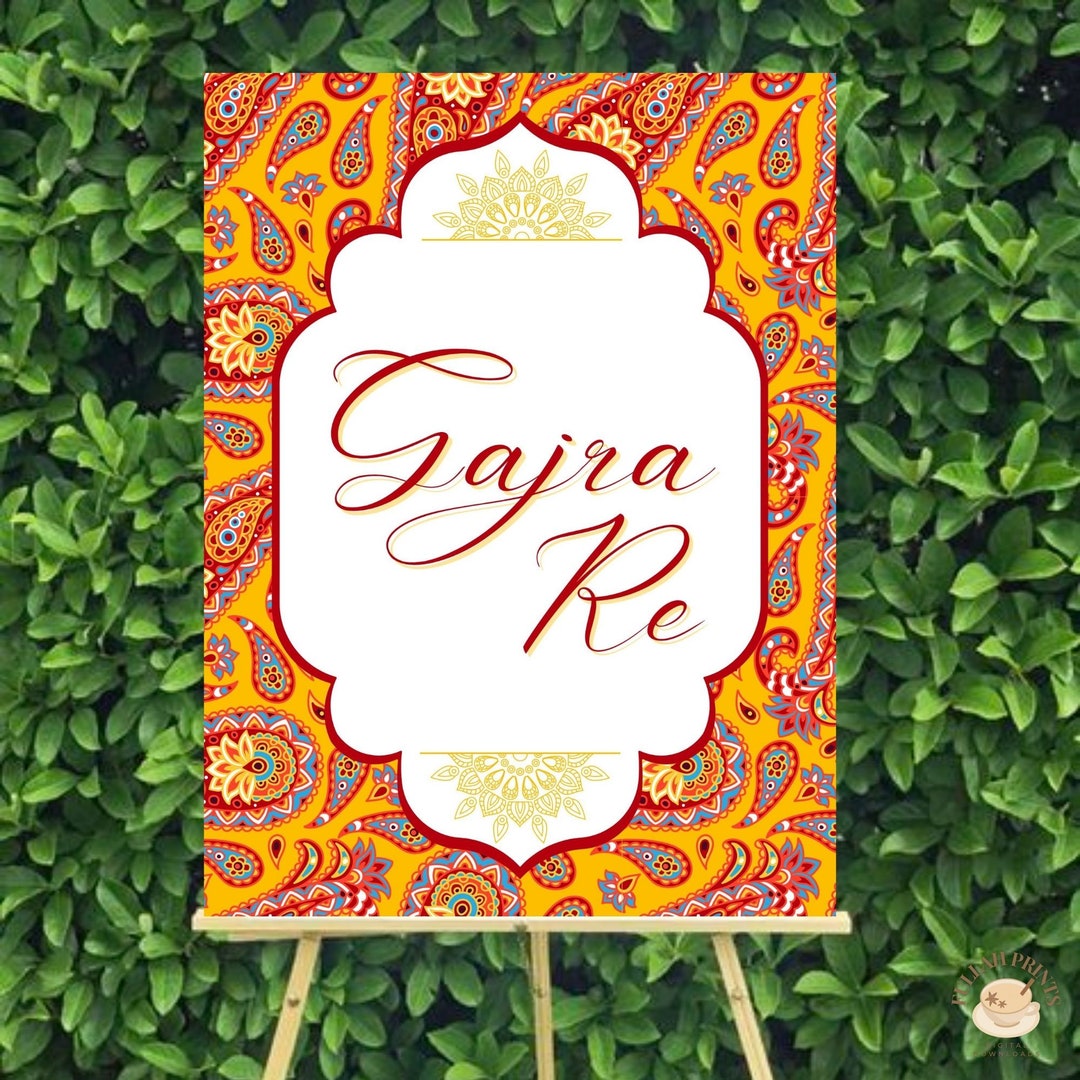 Gajra Re Sign, Mehndi Table Decor, Dholki Table Decor, Gajre Bar Sign ...