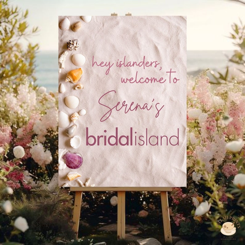 Love Island Themed Bridal Shower Welcome Sign, Bridal Island Welcome ...