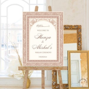 Elegant and Luxurious Nikkah Welcome Sign, Neutral Nikkah Sign, Nikkah ...