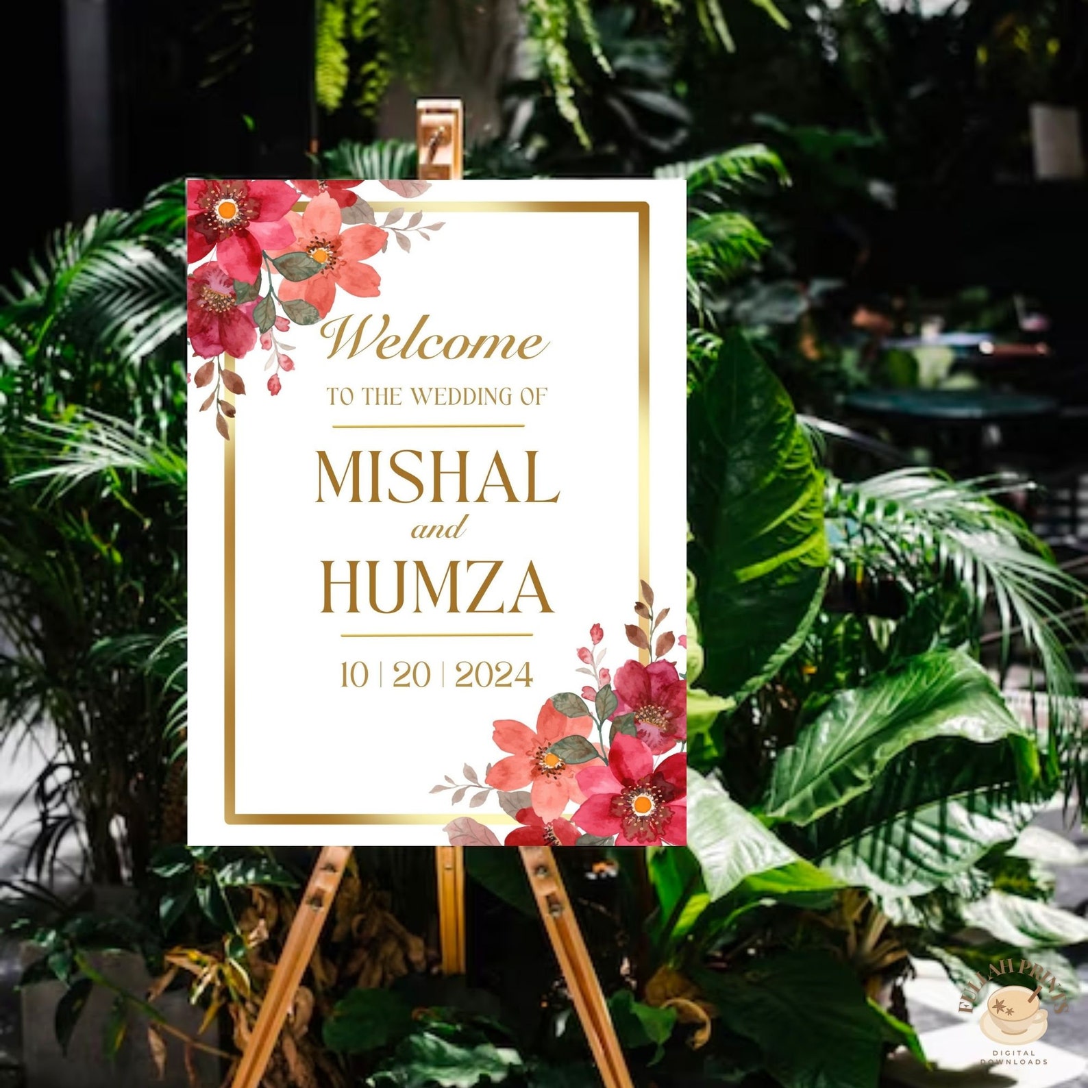 Floral Wedding Welcome Sign, Nikkah Welcome Sign Poster, Nikkah and ...