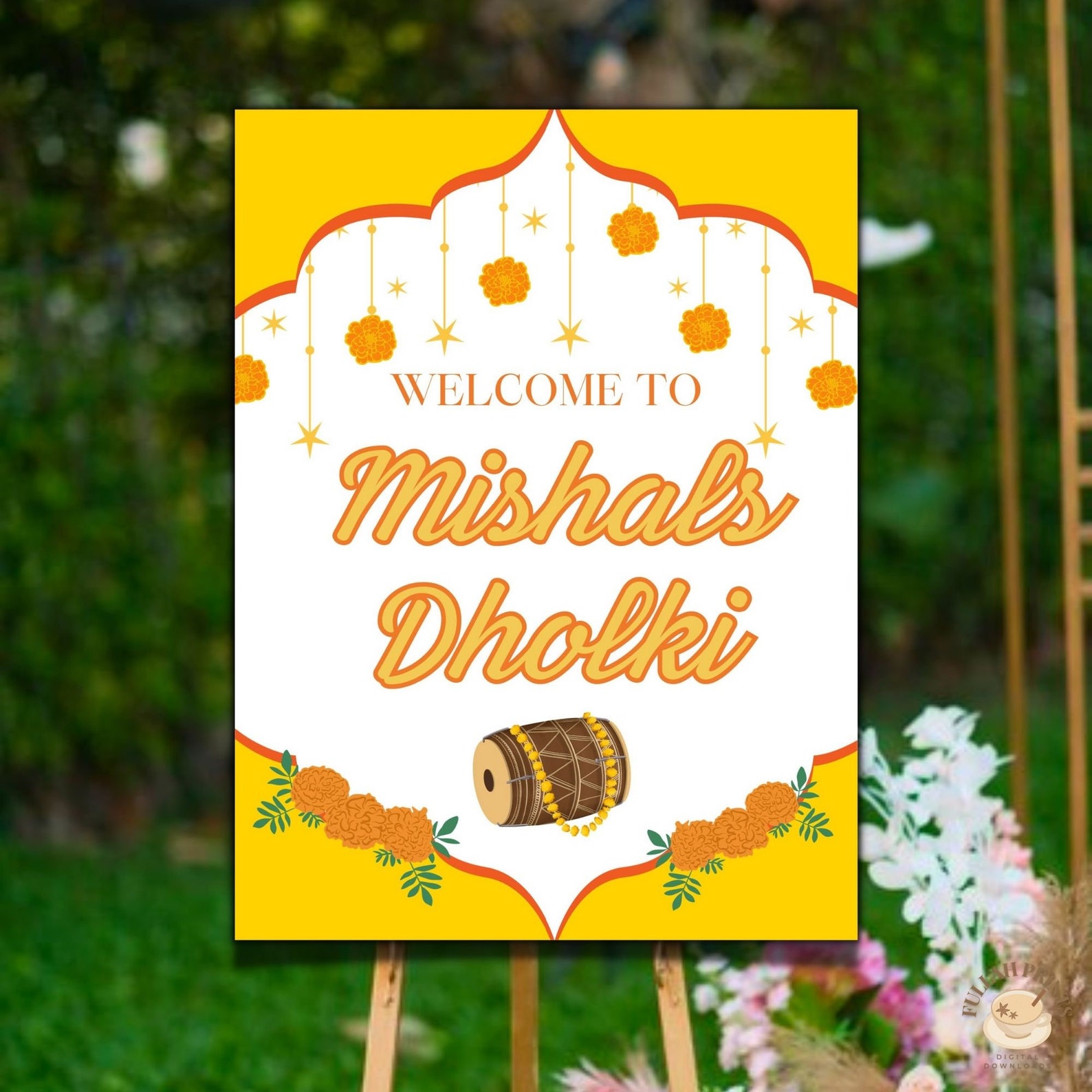 Dholki Welcome Sign Marigold Dholki Welcome Sign Dholki - Etsy