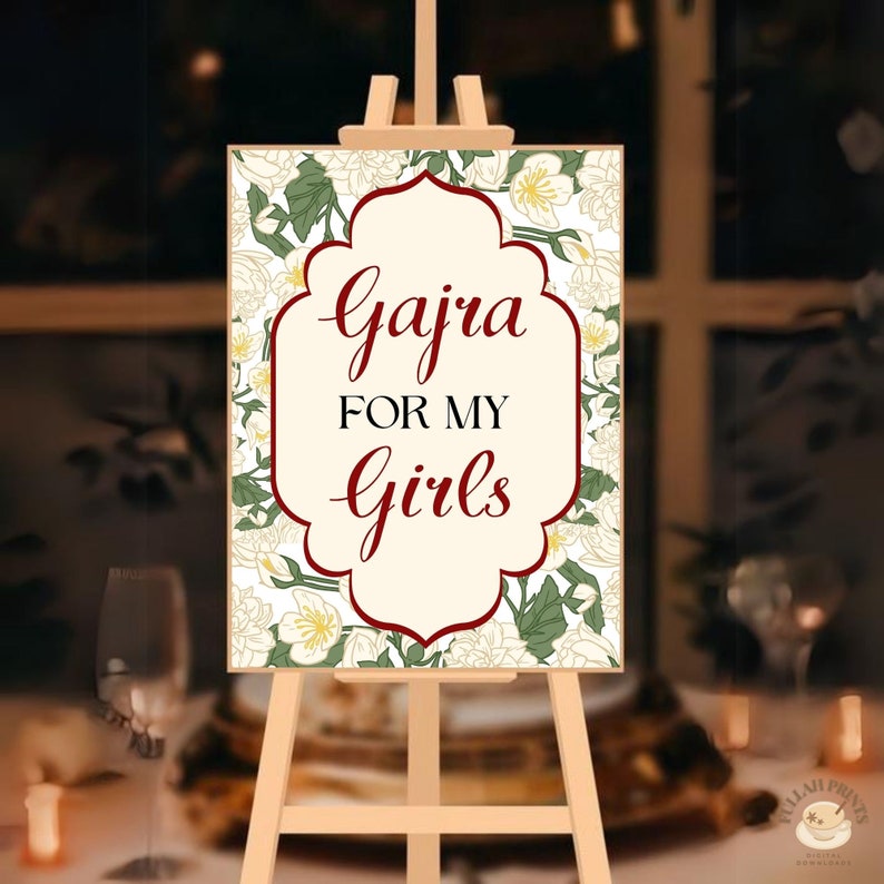 Gajra for My Girls Sign, Gajre Station Sign, Indian Gajre Table, Gajre ...