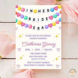 Taylor Swift Inspired Bridal Shower Invitation, in Her Bride Era ...