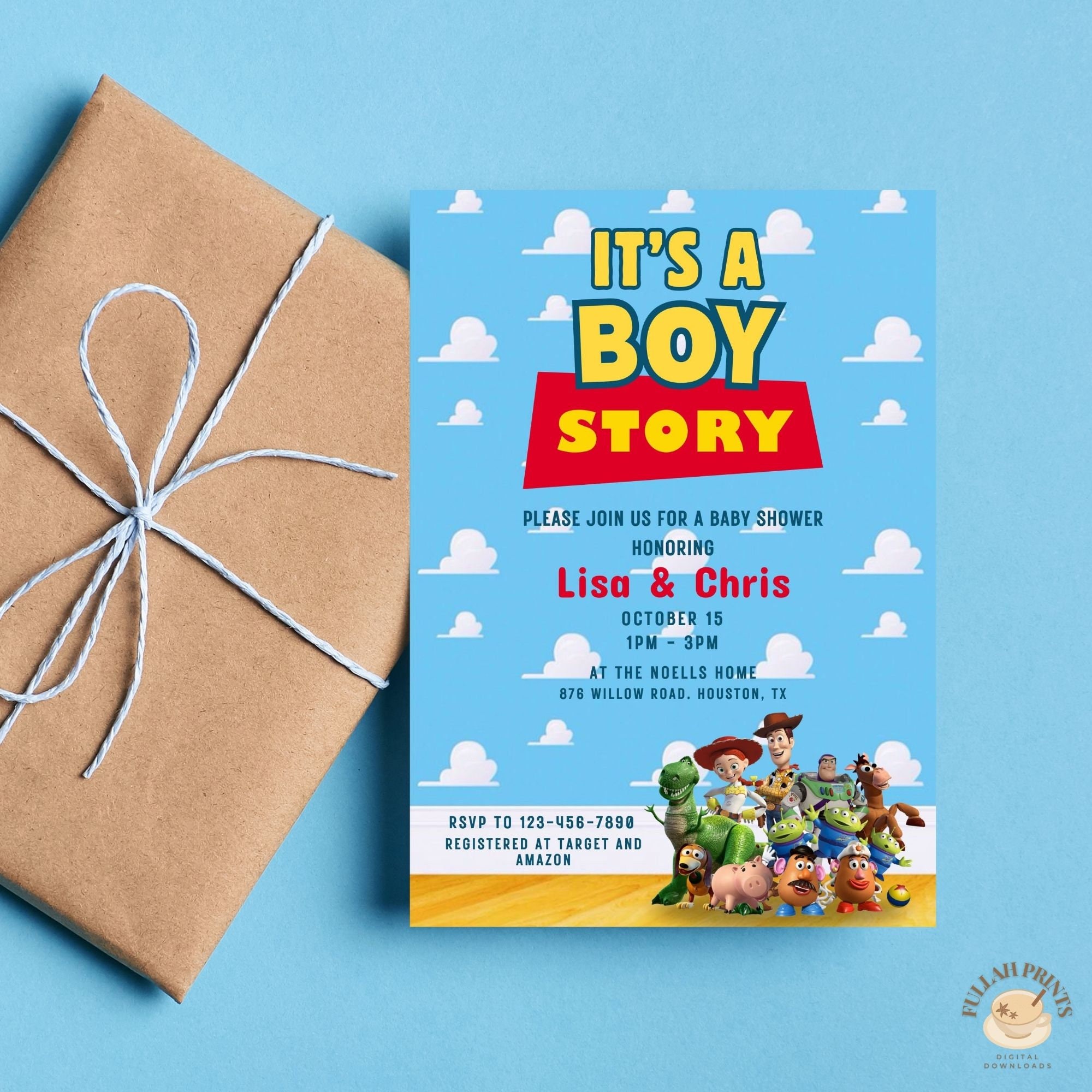 Toy Story Baby Shower Invitation: It's A Boy Story (digital Download ...