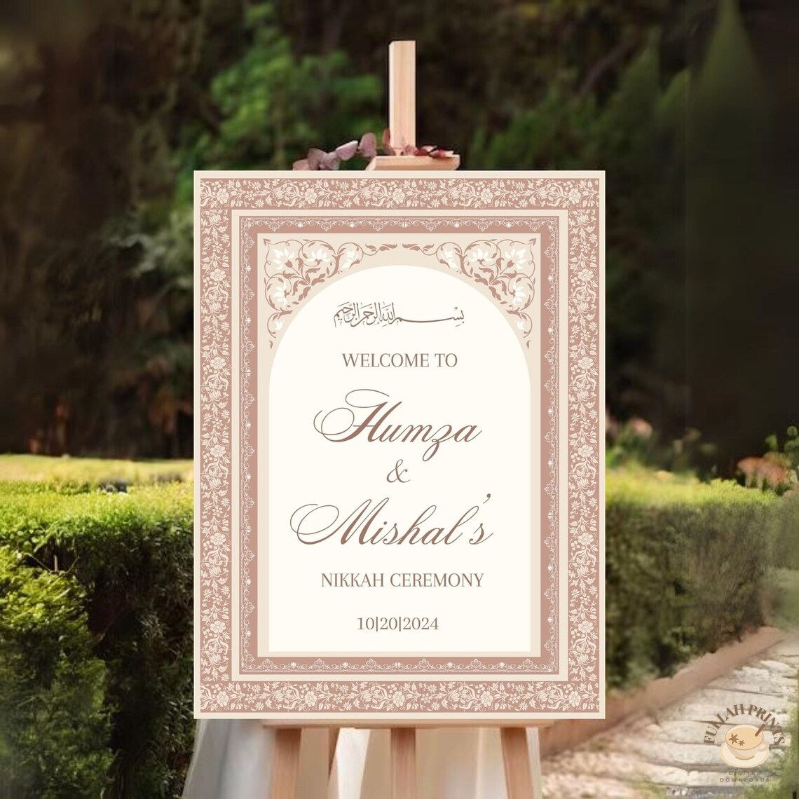 Elegant and Luxurious Nikkah Welcome Sign, Neutral Nikkah Sign, Nikkah ...