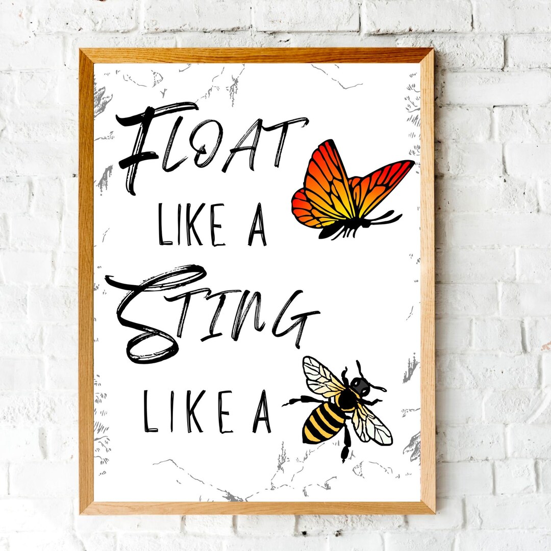 Muhammad Ali Quote Print, Muhammad Ali Wall Art, Float Like A Butterfly ...