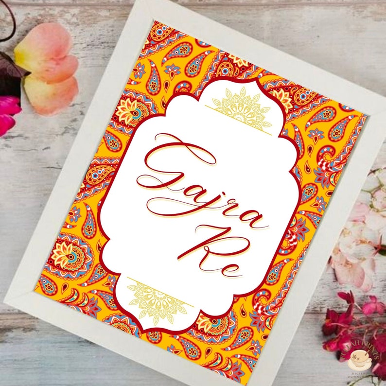 Gajra Re Sign, Mehndi Table Decor, Dholki Table Decor, Gajre Bar Sign ...