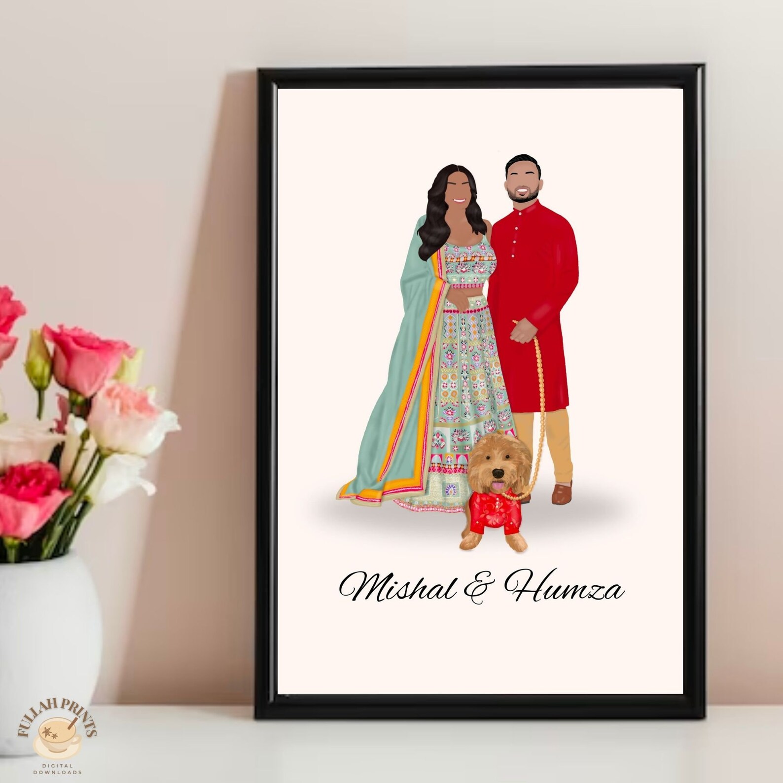 Personalized Custom Wedding Illustration, Custom Wedding Sign, Wedding ...