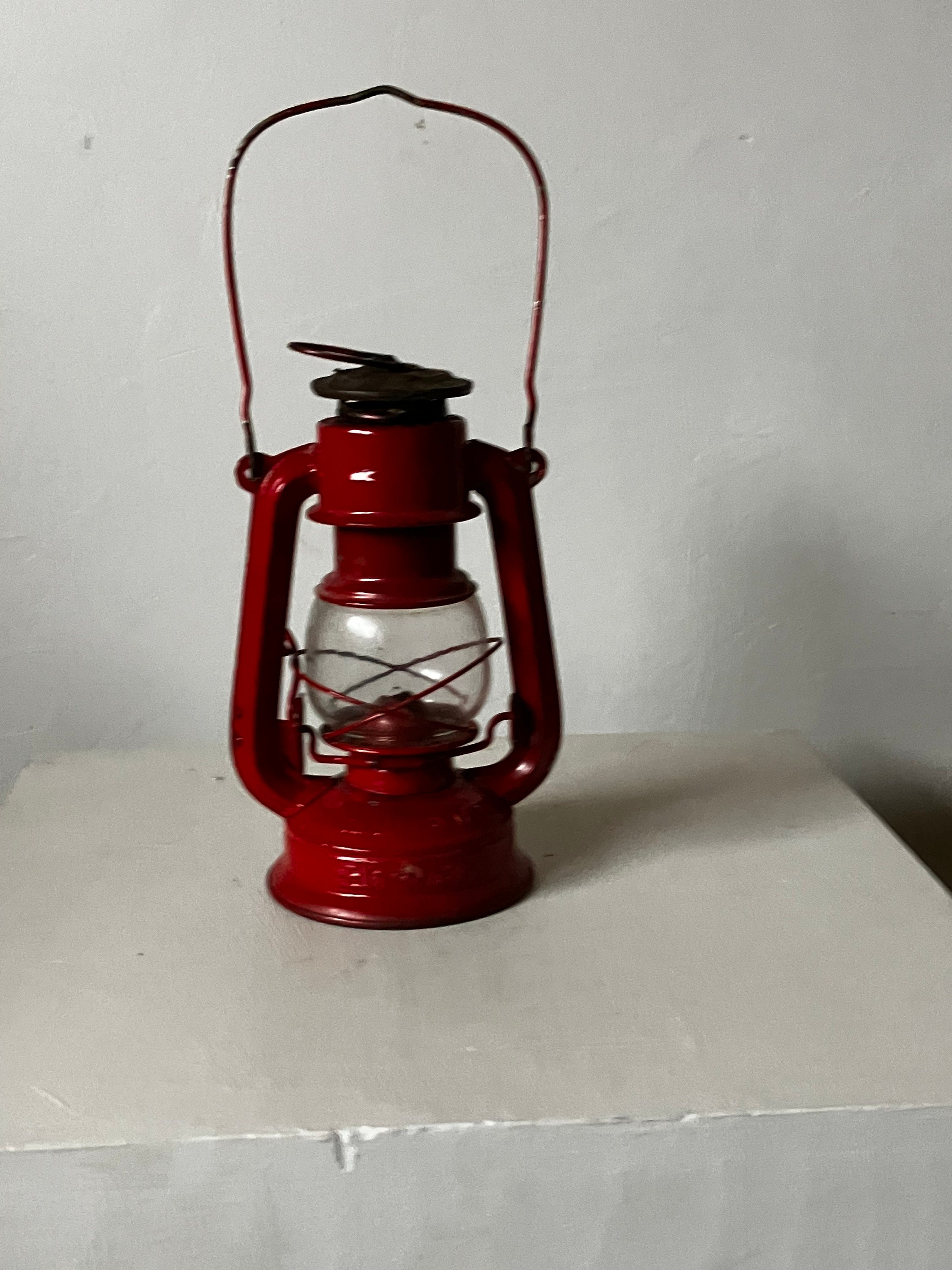 Red Vintage Hurricane Lantern, Lamp, Retro Lighting, Paraffin Oil Lamp ...