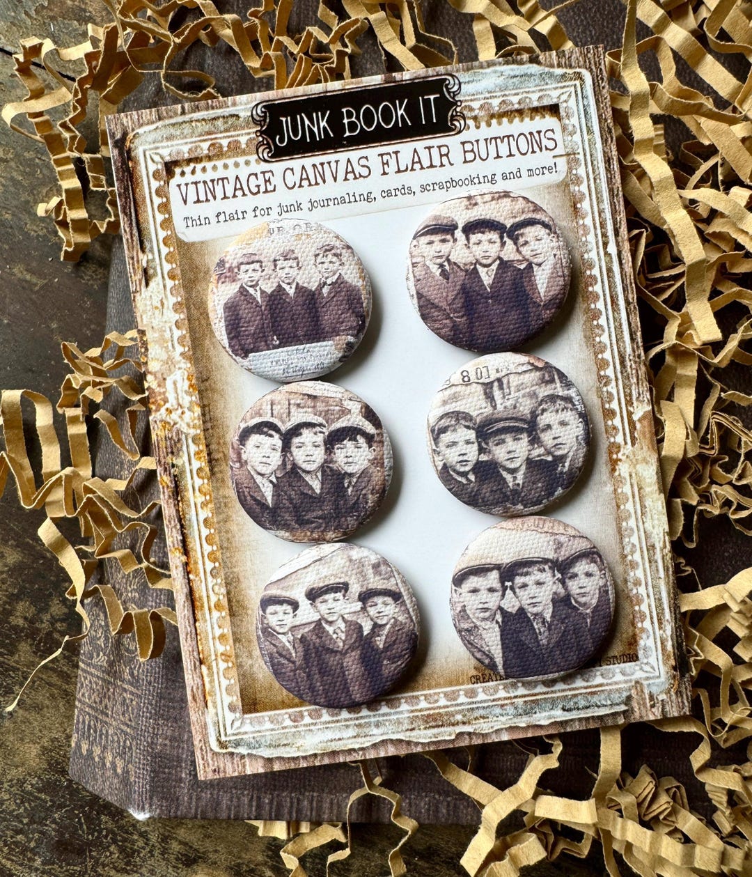 Vintage Boys Canvas Flair Buttons, Vintage Boy Photograph Junk ...