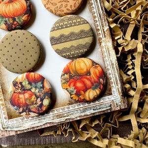 Autumn Time Canvas Flair Buttons, Fall Junk Journaling, Harvest Junk ...