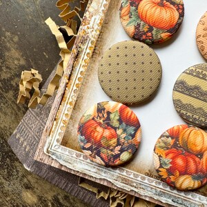 Autumn Time Canvas Flair Buttons, Fall Junk Journaling, Harvest Junk ...
