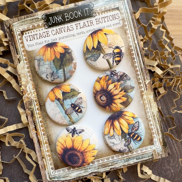 Autumn Time Canvas Flair Buttons, Fall Junk Journaling, Harvest Junk ...