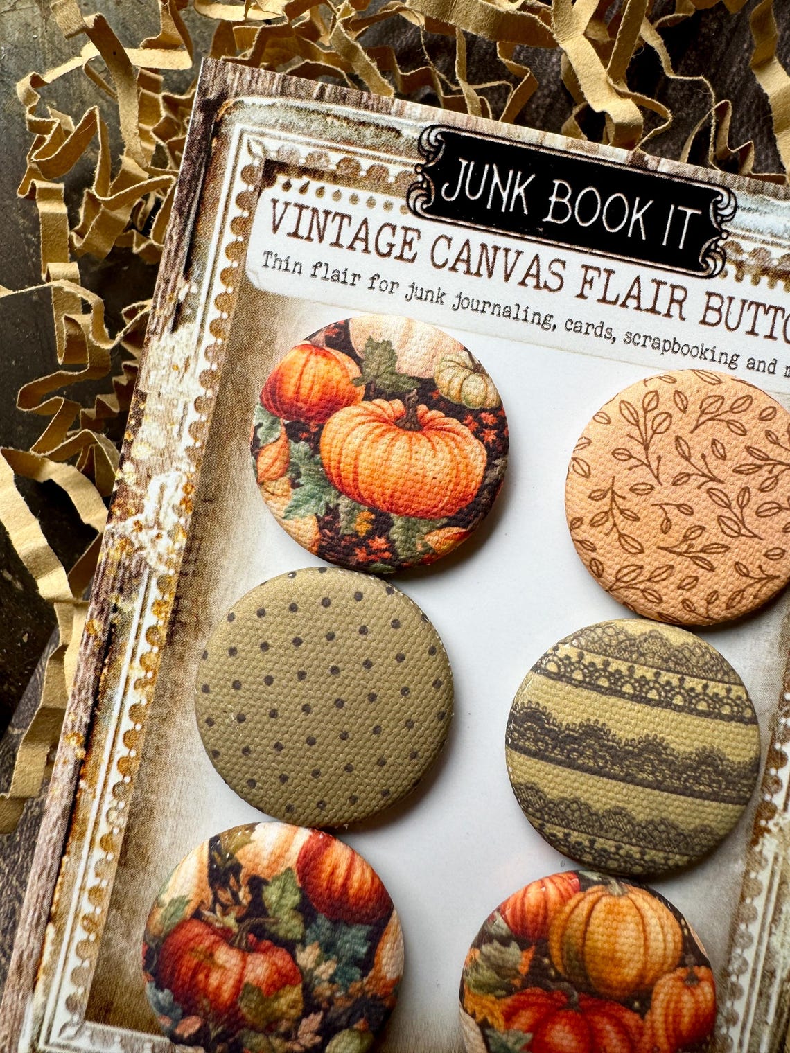 Autumn Time Canvas Flair Buttons, Fall Junk Journaling, Harvest Junk ...